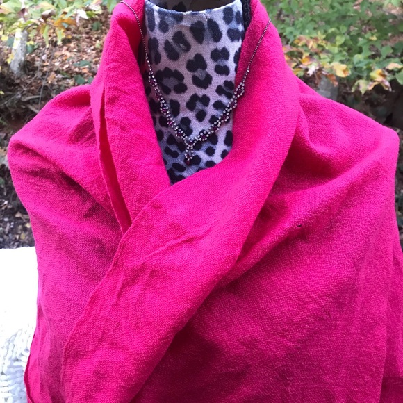 Accessories | Large Red Fringed Scarf Wrap | Poshmark
